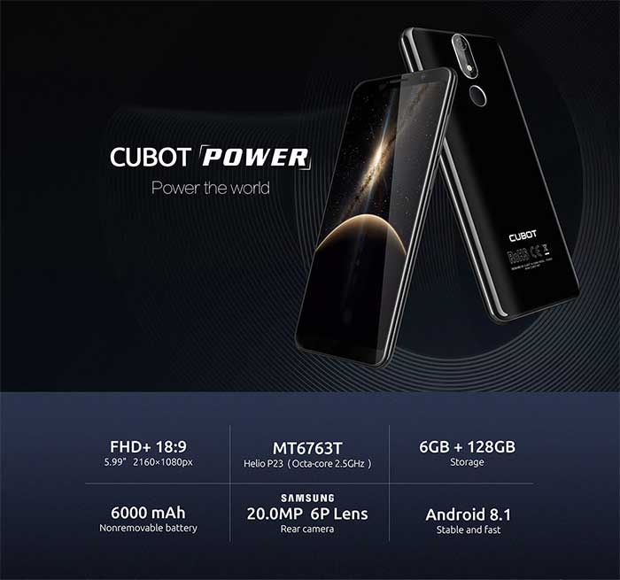 GearBest จัดโปรเปิดตัว Cubot Power สมาร์ทโฟนจอ 5.99 นิ้ว 18:9 พร้อมแบต ...